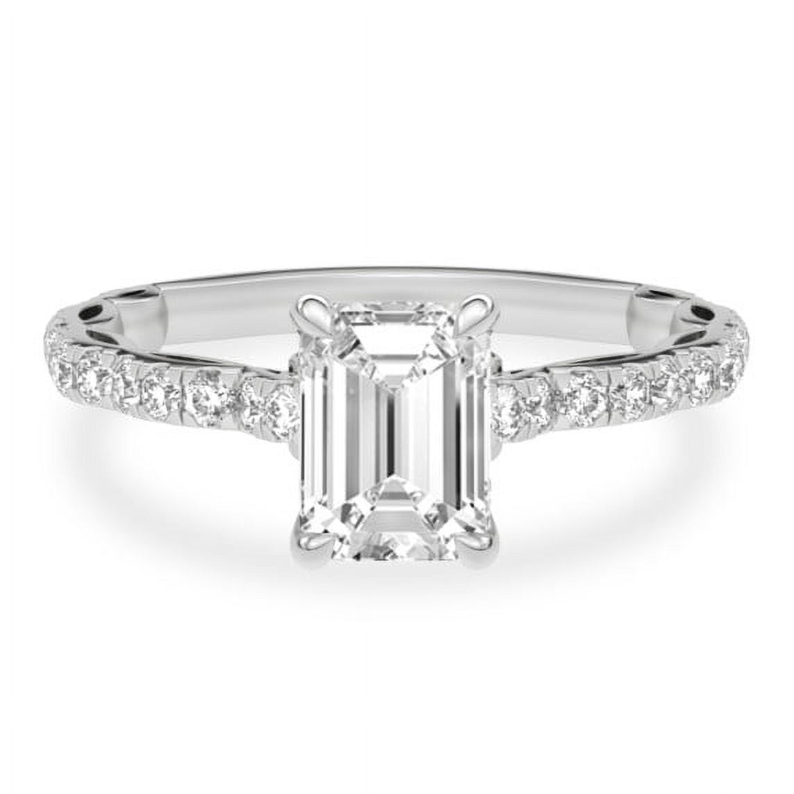 Best Jewel 14K White Gold Plated 1.9 Ct Emerald Cut Solitaire ...