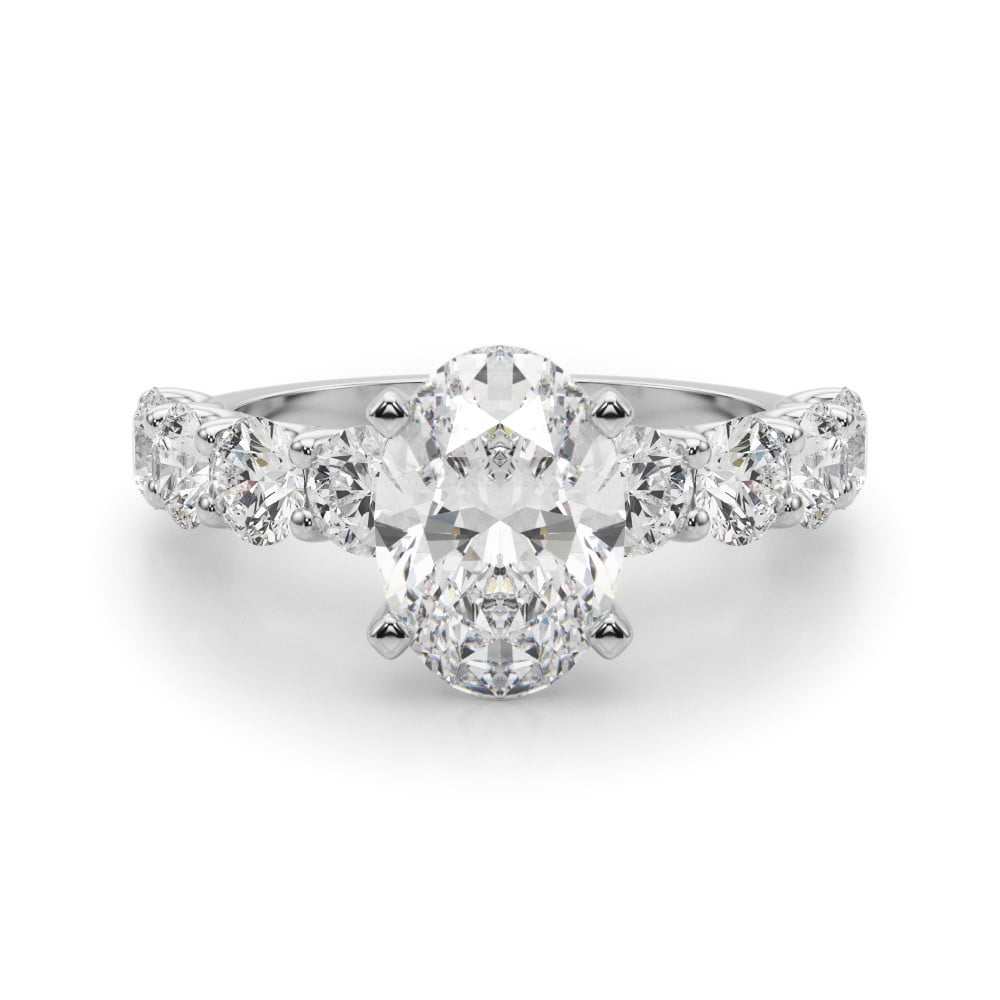 Best Jewel 14K White Gold Plated 2 Ct Oval Cut Diamond Eternity Ring ...