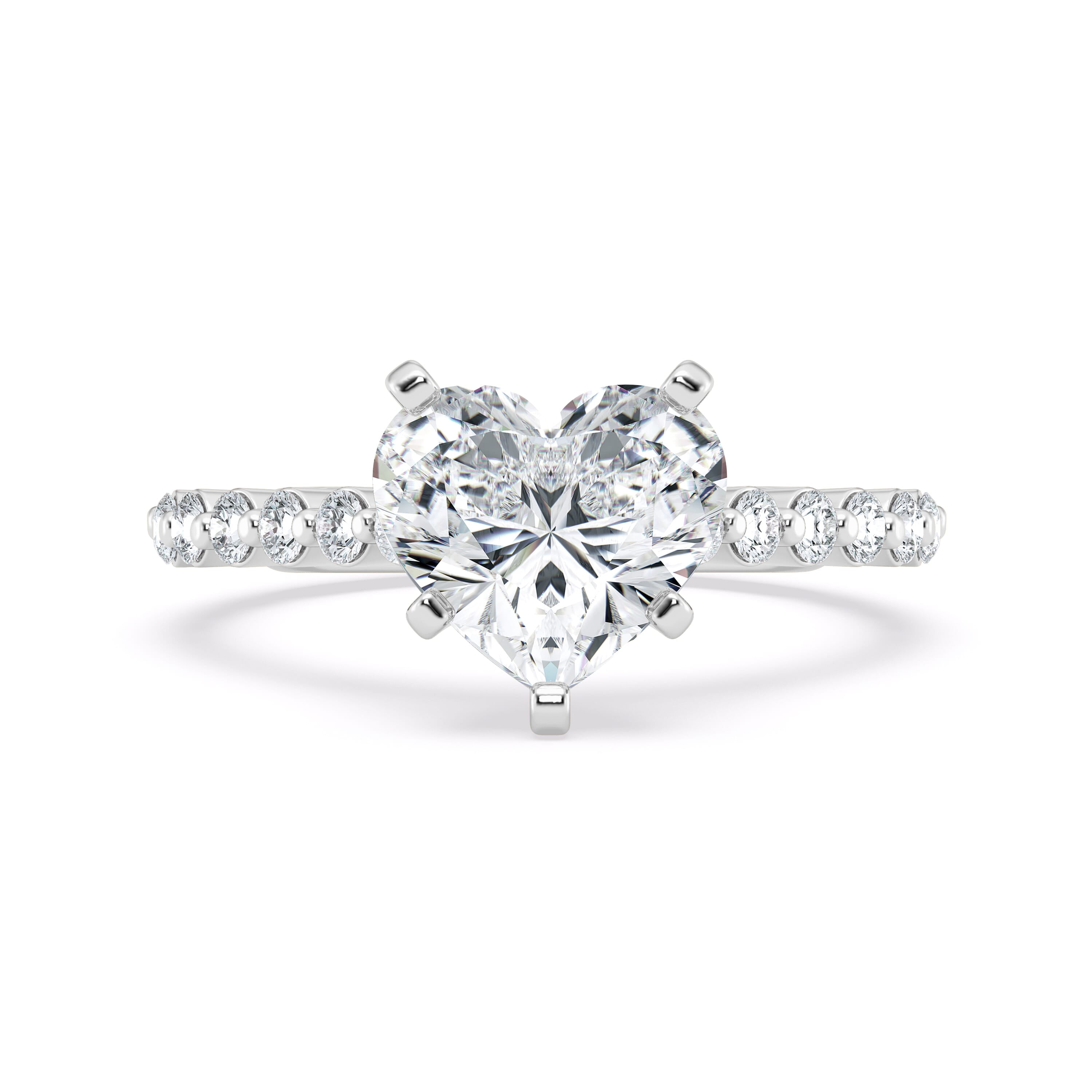 Best Jewel 14K White Gold Plated Bridal Engagement Ring - Heart Cut Lab ...