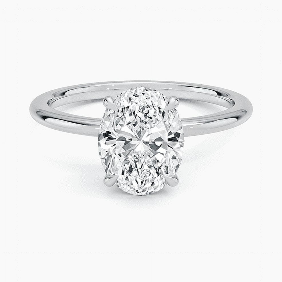 Best Jewel 14K White Gold Plated Ring - Eye-Catching 2.13 Ct Oval Cut ...