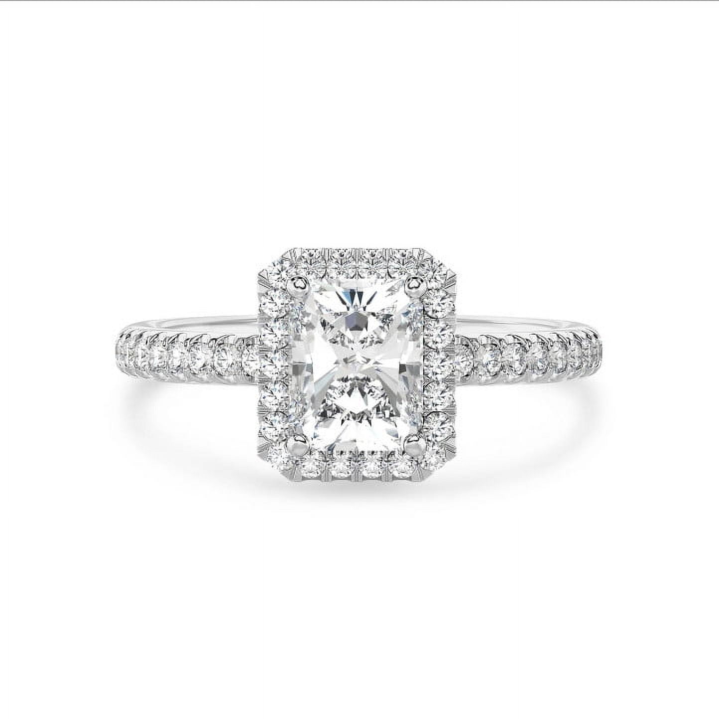 Best Jewel 2.13 Ct Radiant Cut Diamond Engagement Ring - 14K White Gold ...