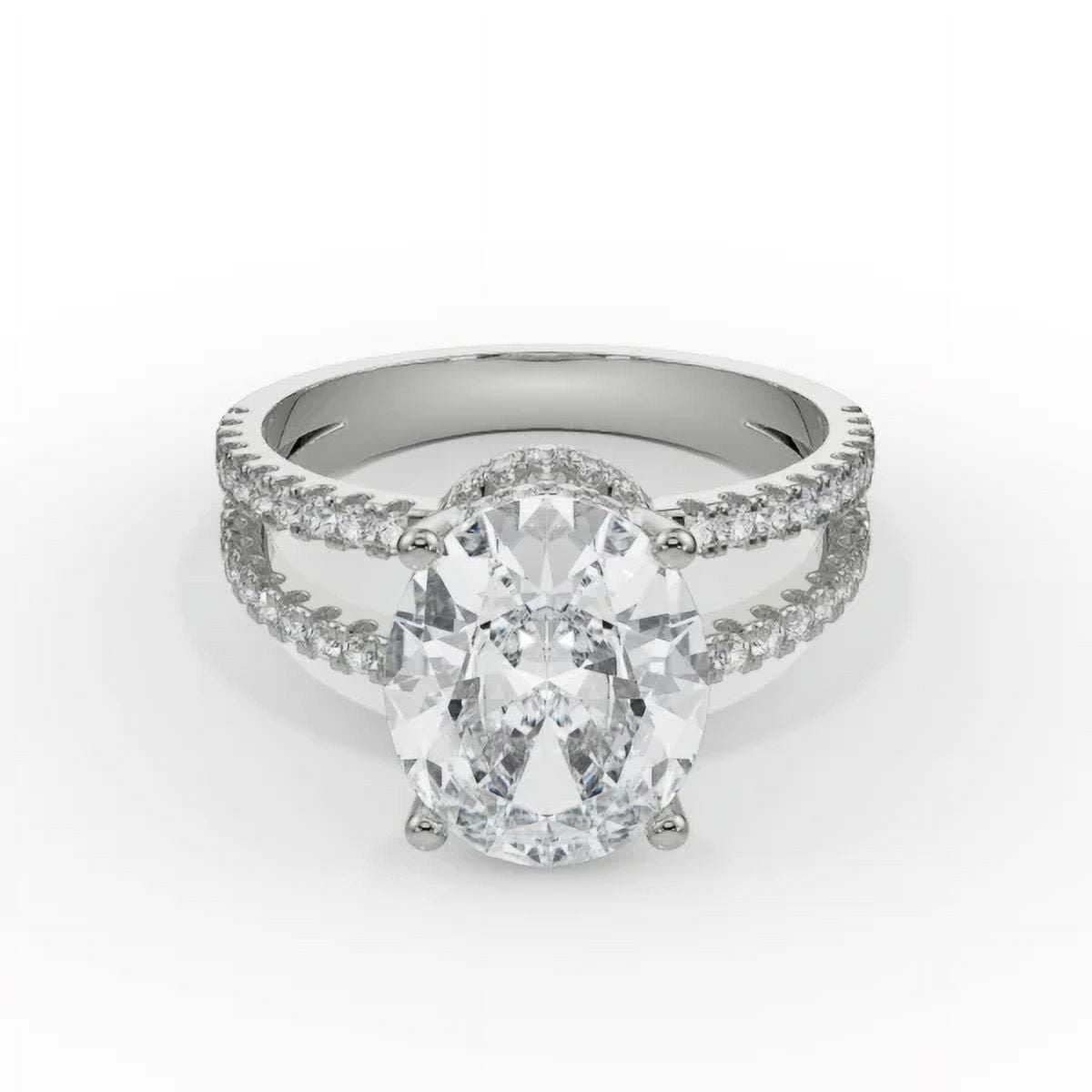 Best Jewel 2.3 Ct Oval Cut Lab Created Diamond Ring - 14K White Gold ...