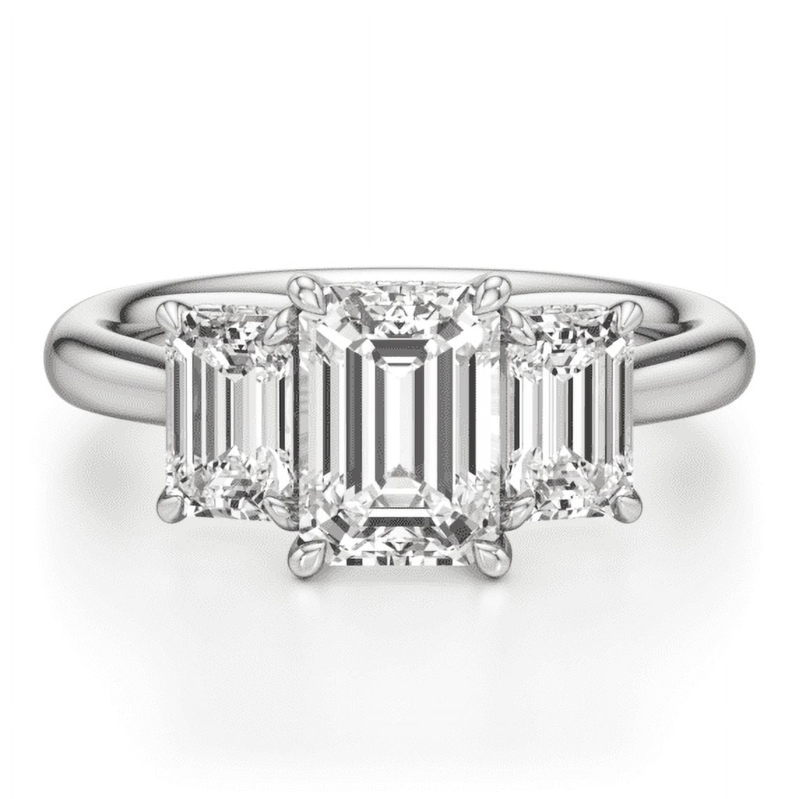 Best Jewel 2 Ct Emerald Cut Engagement Solitaire with Accent Stones ...