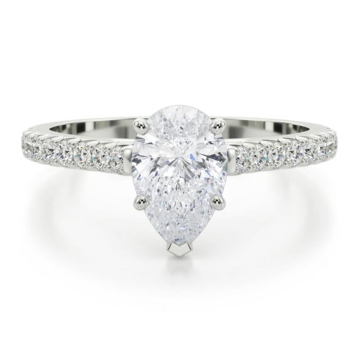 Best Jewel 2 Ct Pear Cut Diamond Engagement Ring - Accent Diamonds and ...