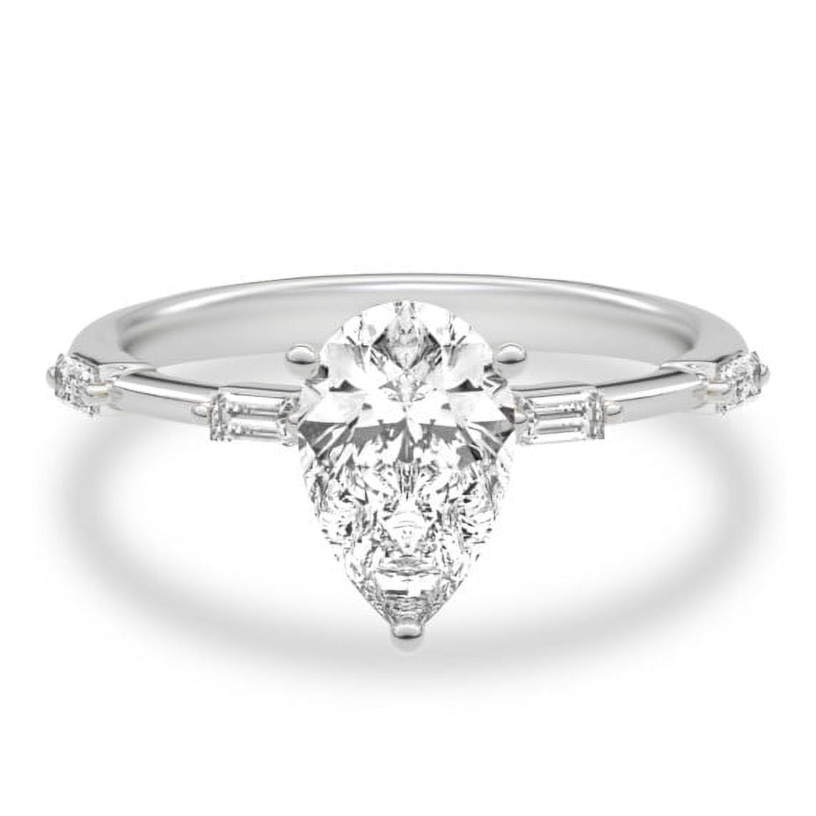 Best Jewel - 2 Ct Pear Cut Engagement Solitaire Rings - 14K White Gold ...