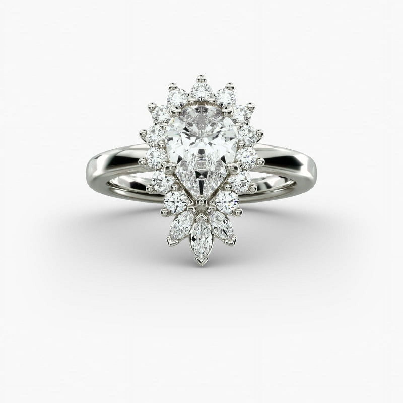 Best Jewel 2 Ct Pear Cut Lab Created Diamond Engagement Ring - 14K ...