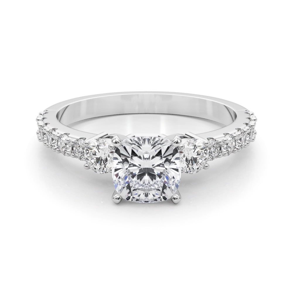 Best Jewel Cushion Cut Solitaire Ring - 1.9 Ct Lab-Created Simulated ...