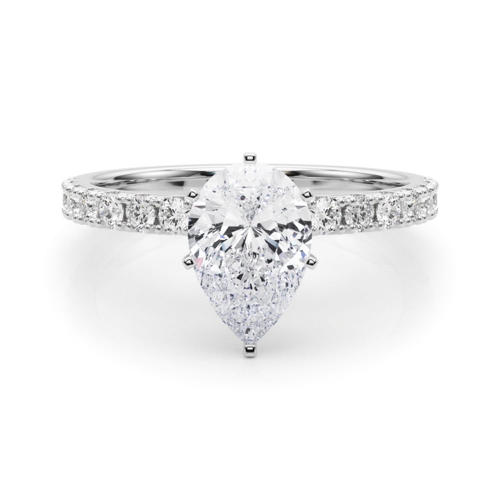 Best Jewel Engagement Wedding Rings - 14K White Gold Plated 2 Ct Pear ...