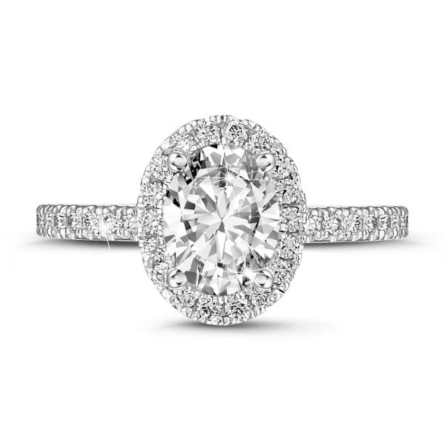 Best Jewel Oval Cut 1.38 Ct Lab Created Diamond Ring - 14K White Gold ...