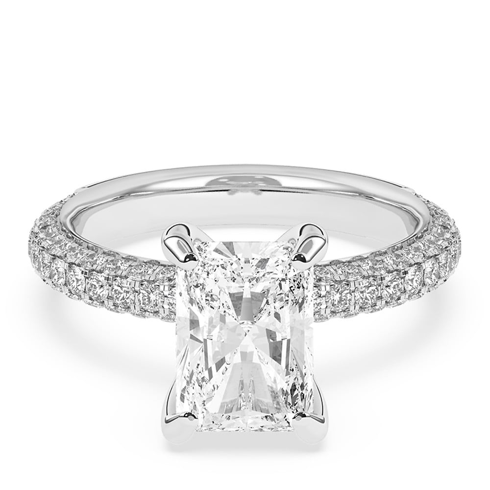 Best Jewel Radiant Cut Diamond Eternity Ring - 14K White Gold Plated 2. ...