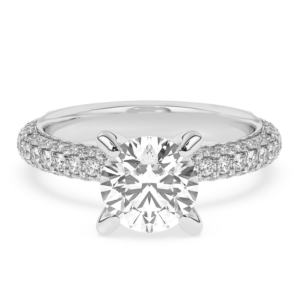 Best Jewel Round Cut Eternity Diamond Ring - 14K White Gold Plated 2 Ct ...