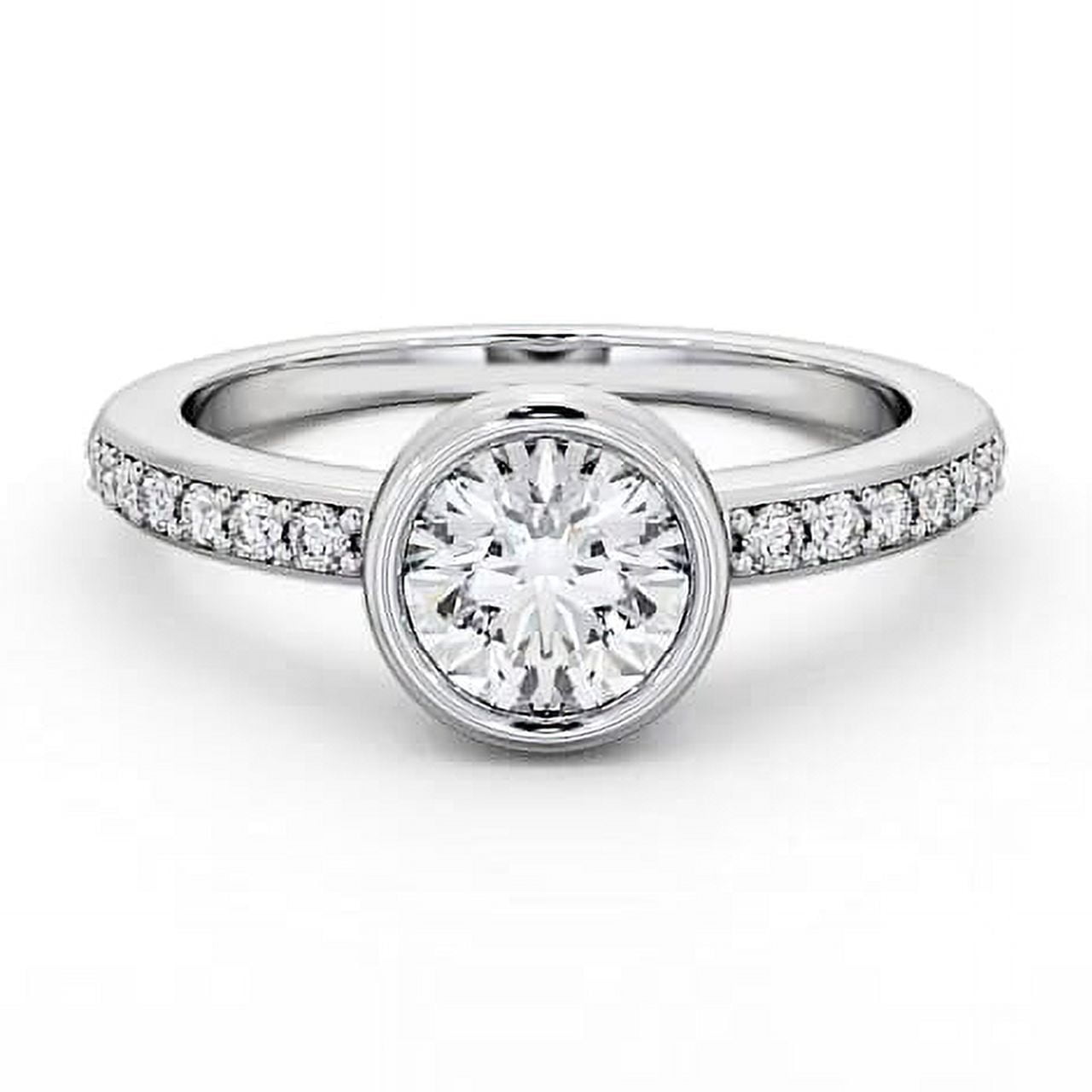 Best Jewelry 1.6 Ct Moissanite Engagement Ring - 14K White Gold Plated ...