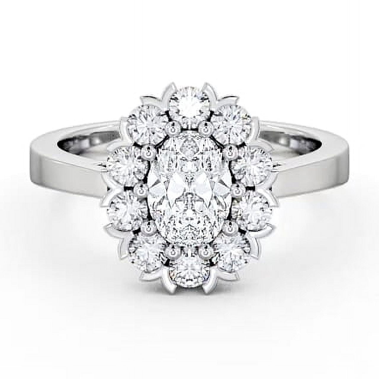Best Jewel 1.9 Ct VVS1 Oval Cut Diamond Solitaire Ring - 14K White Gold Plated Ring - Surprise ...