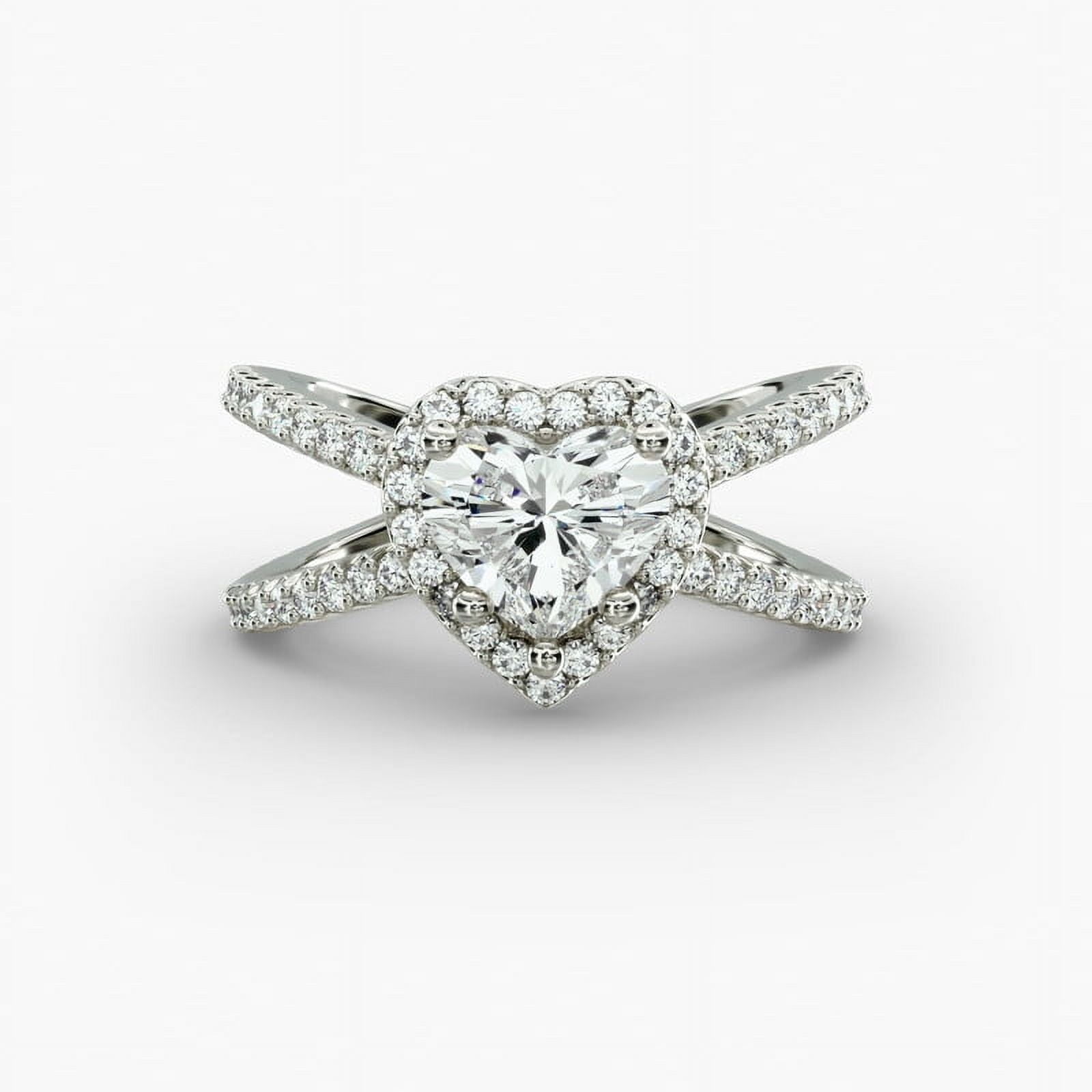 Best Jewelry 1.7 Ct Heart Cut Moissanite Wedding Ring for Women's - 14K ...