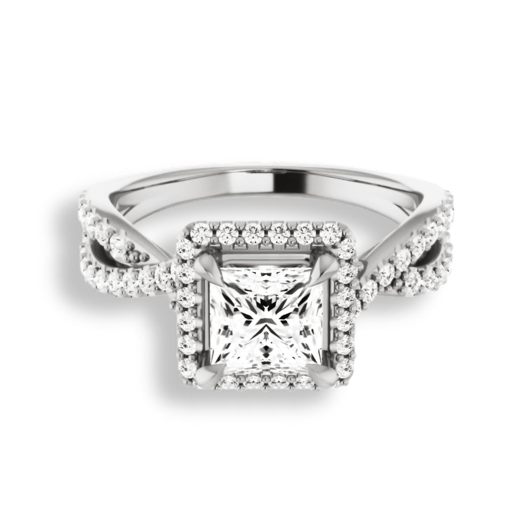 Best Jewelry 14K White Gold Plated Ring - 1.4 Ct Princess Cut ...