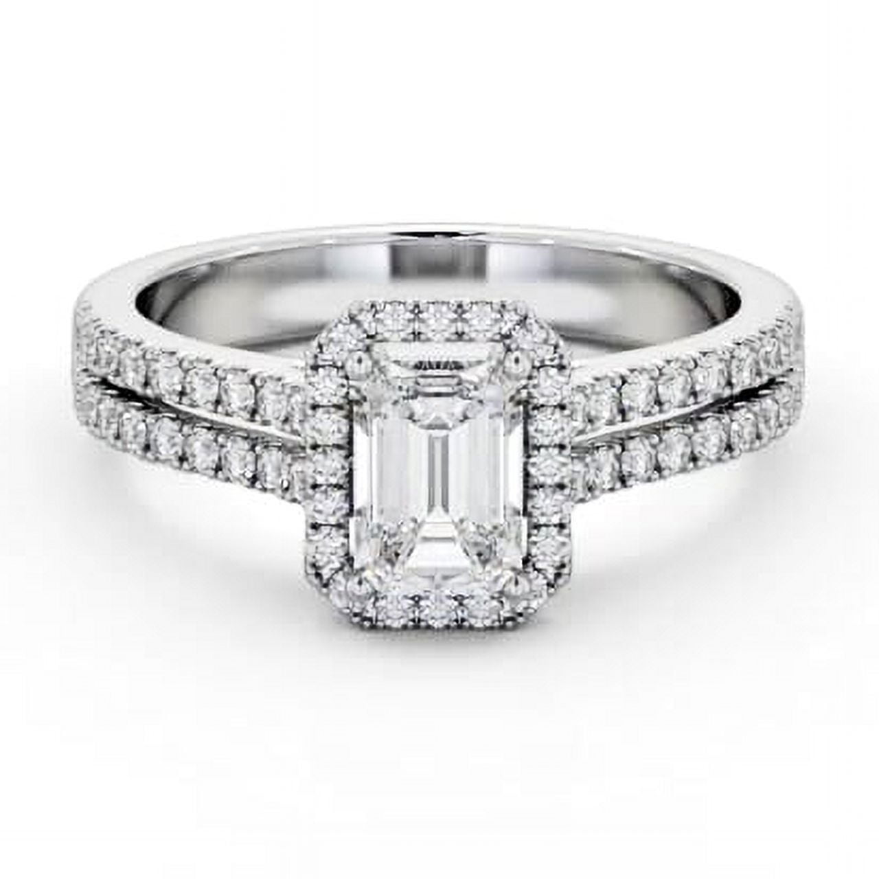 Best Jewel Wedding Rings 14K White Gold Plated - 1.5 Ct Emerald Cut ...