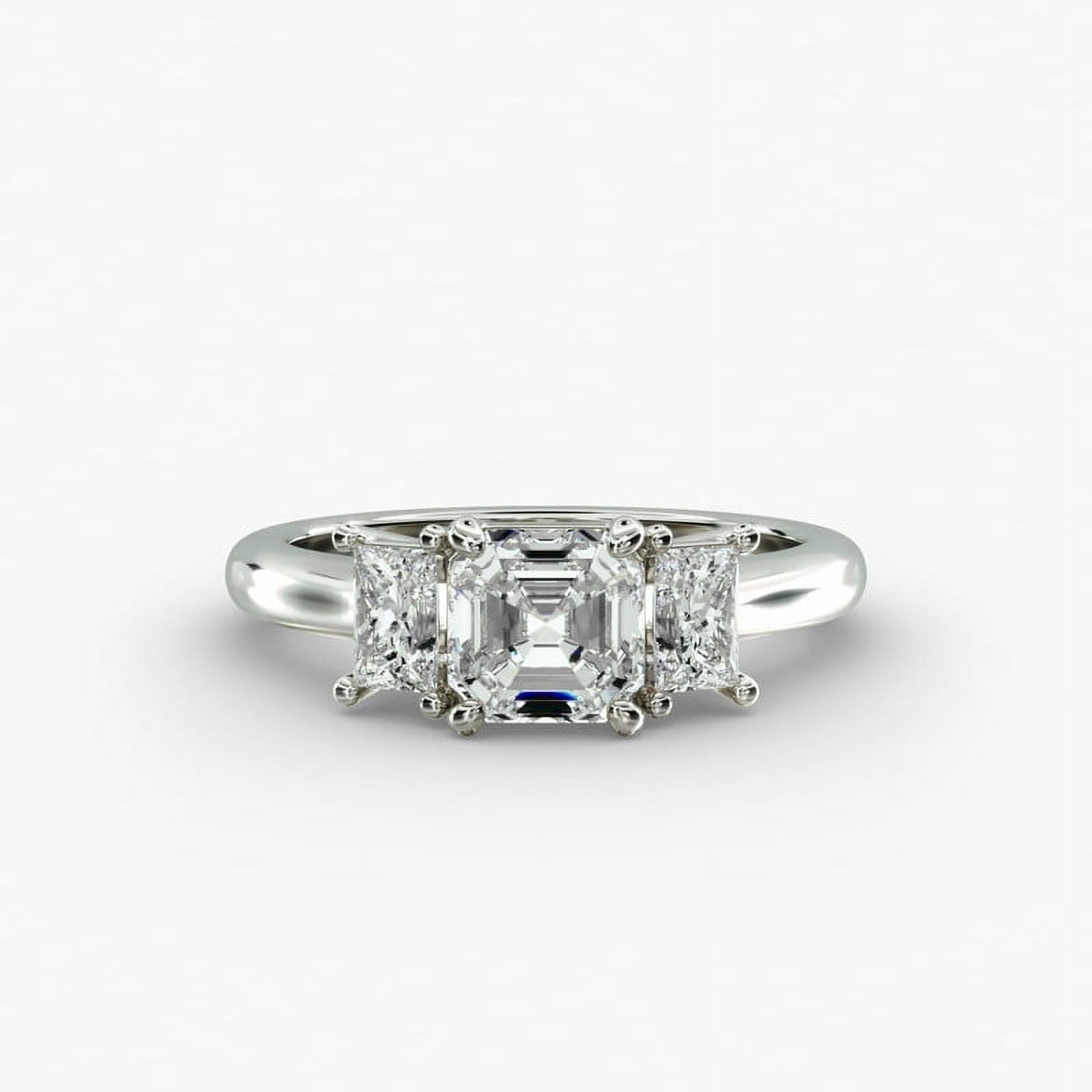 Best Jewelry 14K White Gold Plated Rings - 1.6 Ct Asscher Cut ...