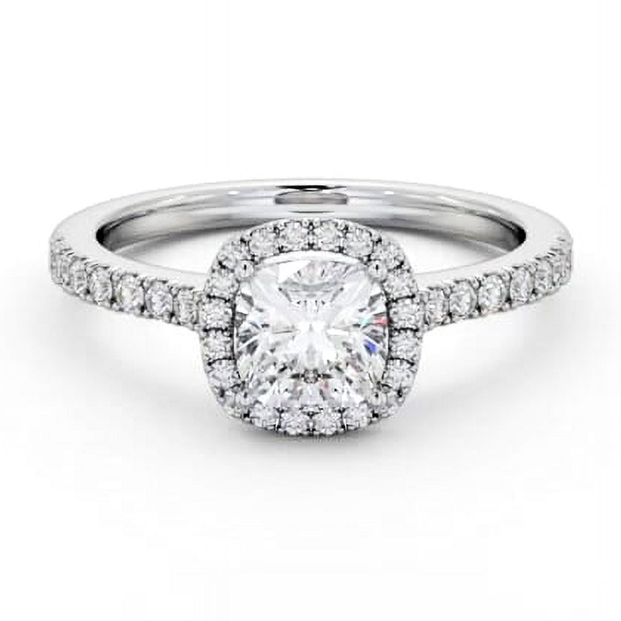 Best Jewel Cushion Cut 1.7 Ct Diamond Rings - 14K White Gold Plated ...