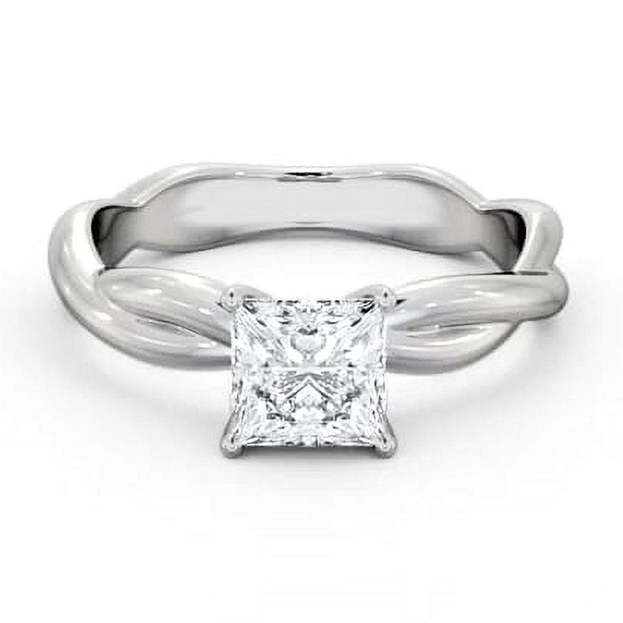 Best Jewel 14K White Gold Plated Rings - 1.7 Ct Princess Lab Simulated ...