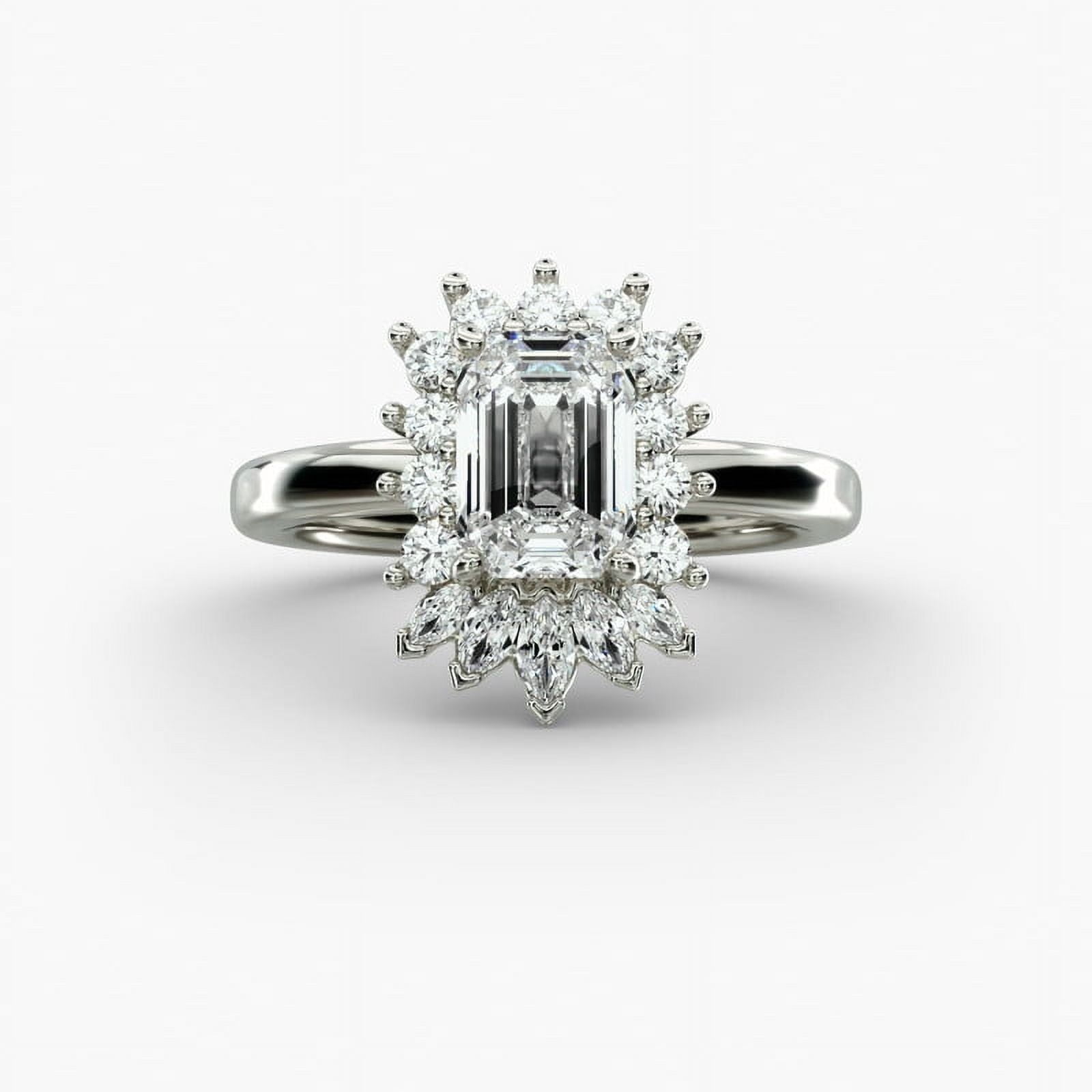 Best Jewelry 2 Ct Moissanite Emerald Cut Moissanite Wedding Engagement ...