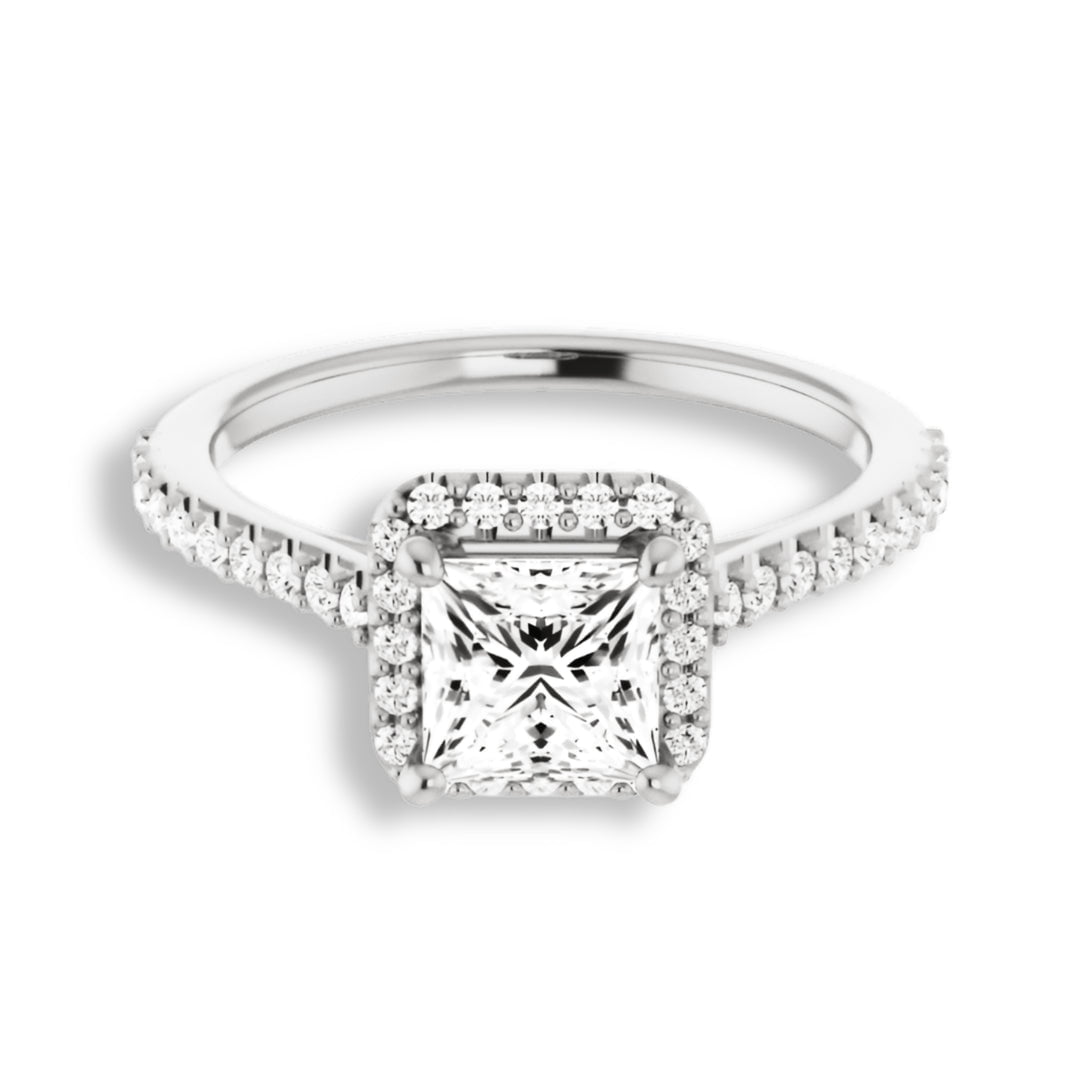 Best Jewelry 2 Ct Princess Cut Moissanite Ring for Her - 14K White Gold ...