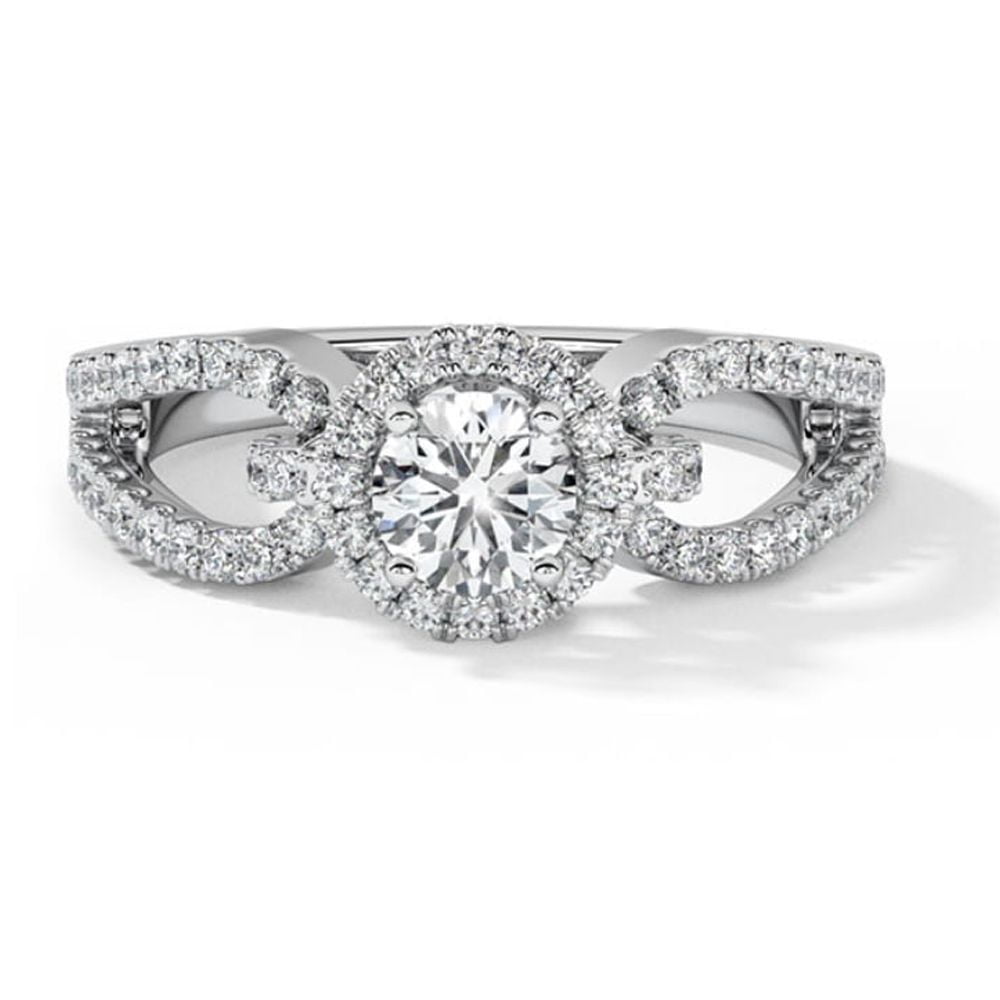 Best Jewelry 2 Ct Round Cut Moissanite Ring - 14K White Gold Plated ...