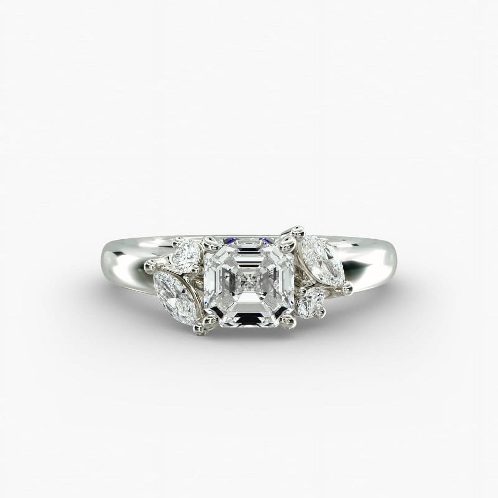 Best Jewelry Asscher Cut 1.7 Ct Moissanite Wedding Ring for Women's ...