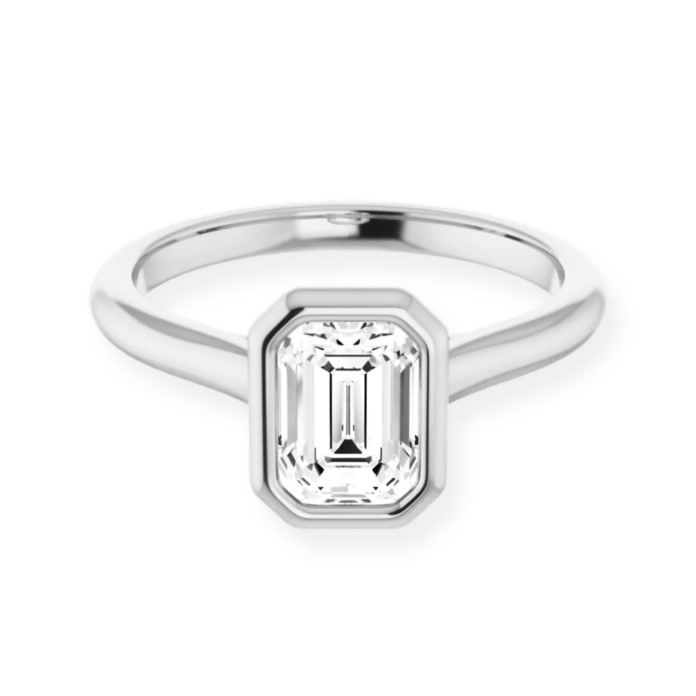 Best Jewelry Excellent 2 Ct Emerald Cut Moissanite Ring - 14K White ...
