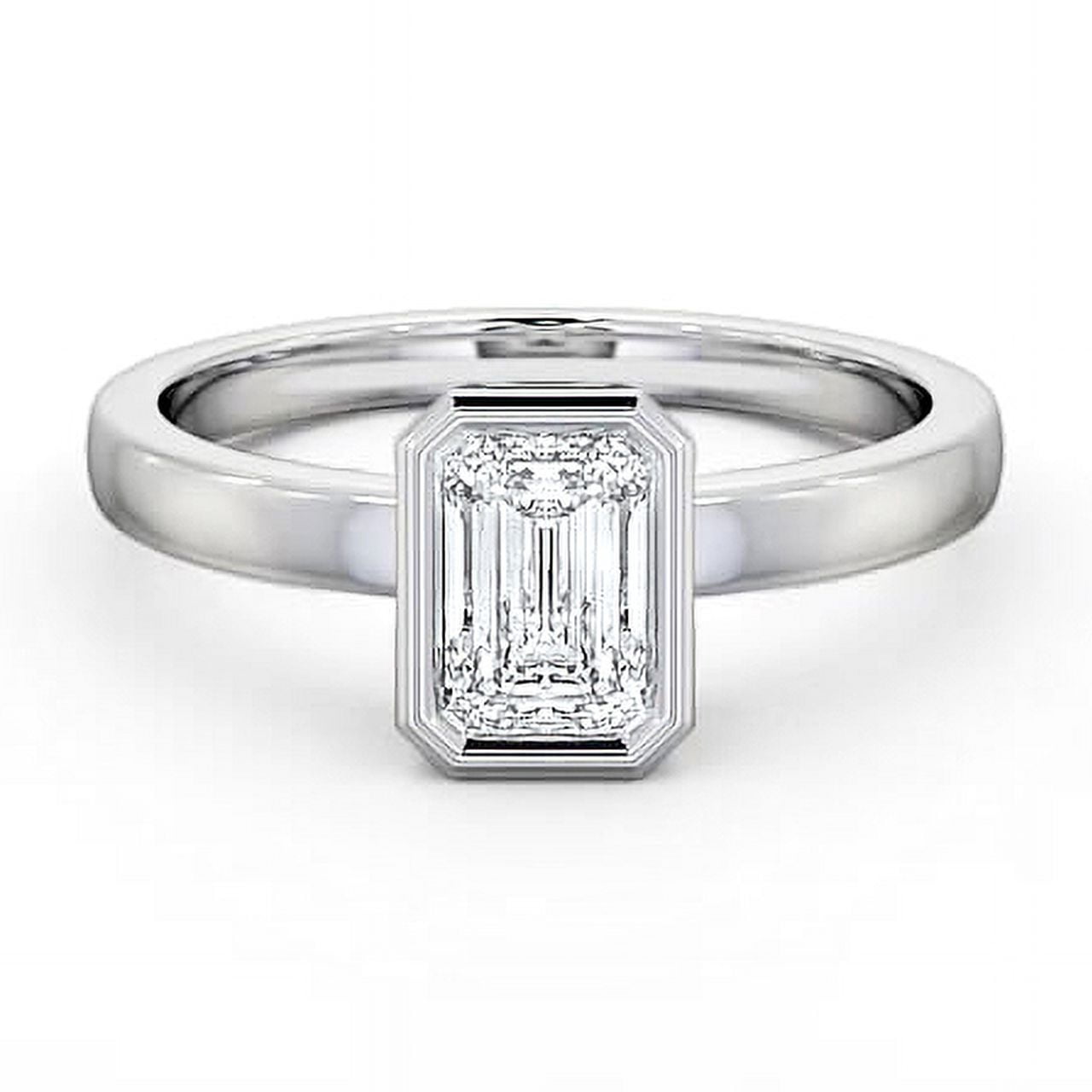 Best Jewelry Round Cut 1.81 Ct Moissanite Engagement Ring - 14K White Gold Plated Jewelry for ...