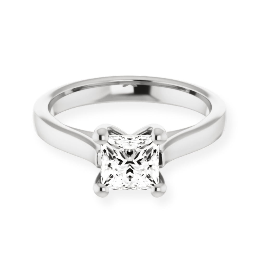 Best Jewelry 14K White Gold Plated Ring - 1.8 Ct Princess Cut ...