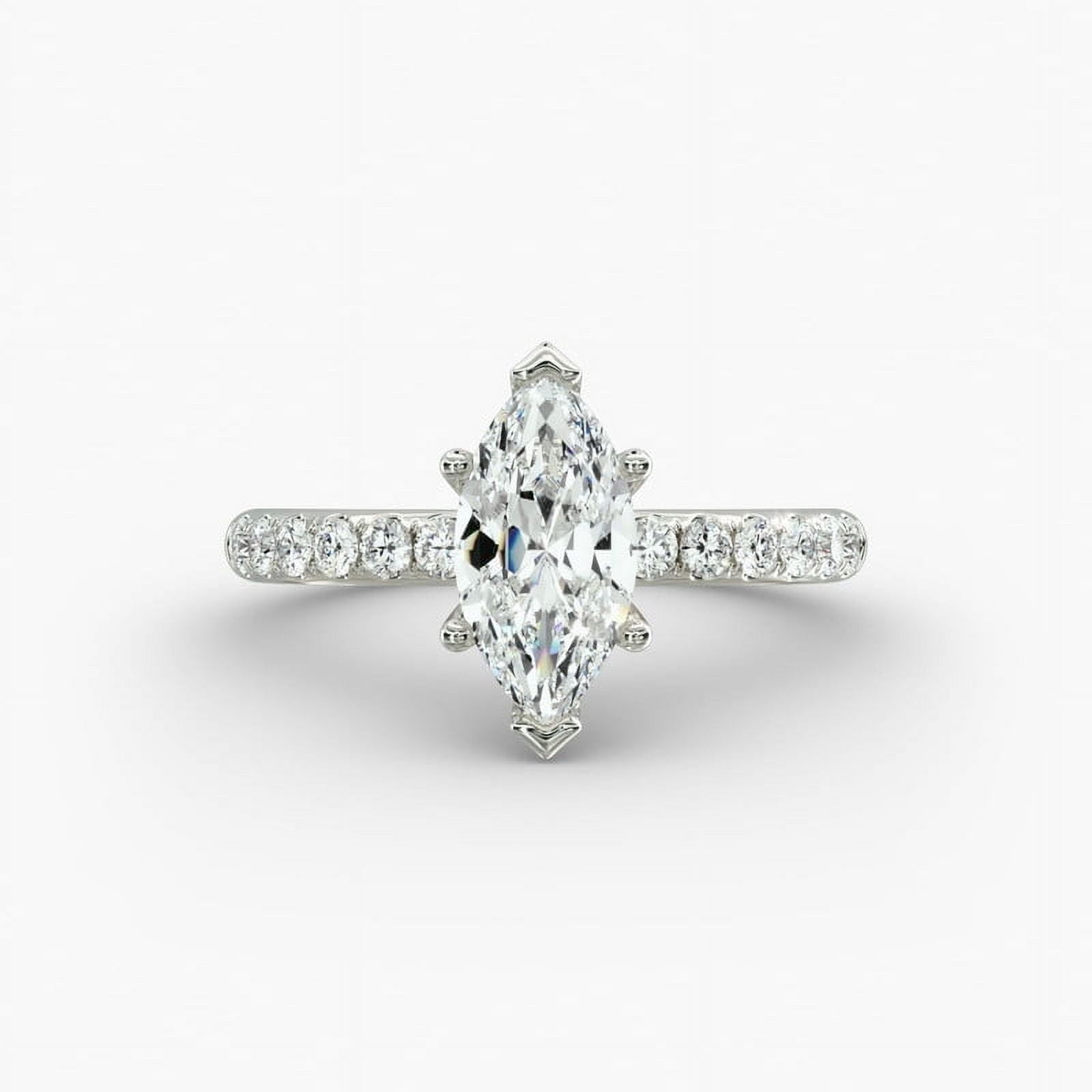 Best Jewelry Stamped 14K White Gold Plated Wedding Engagement Ring - Marquise Cut 1.7 Ct ...