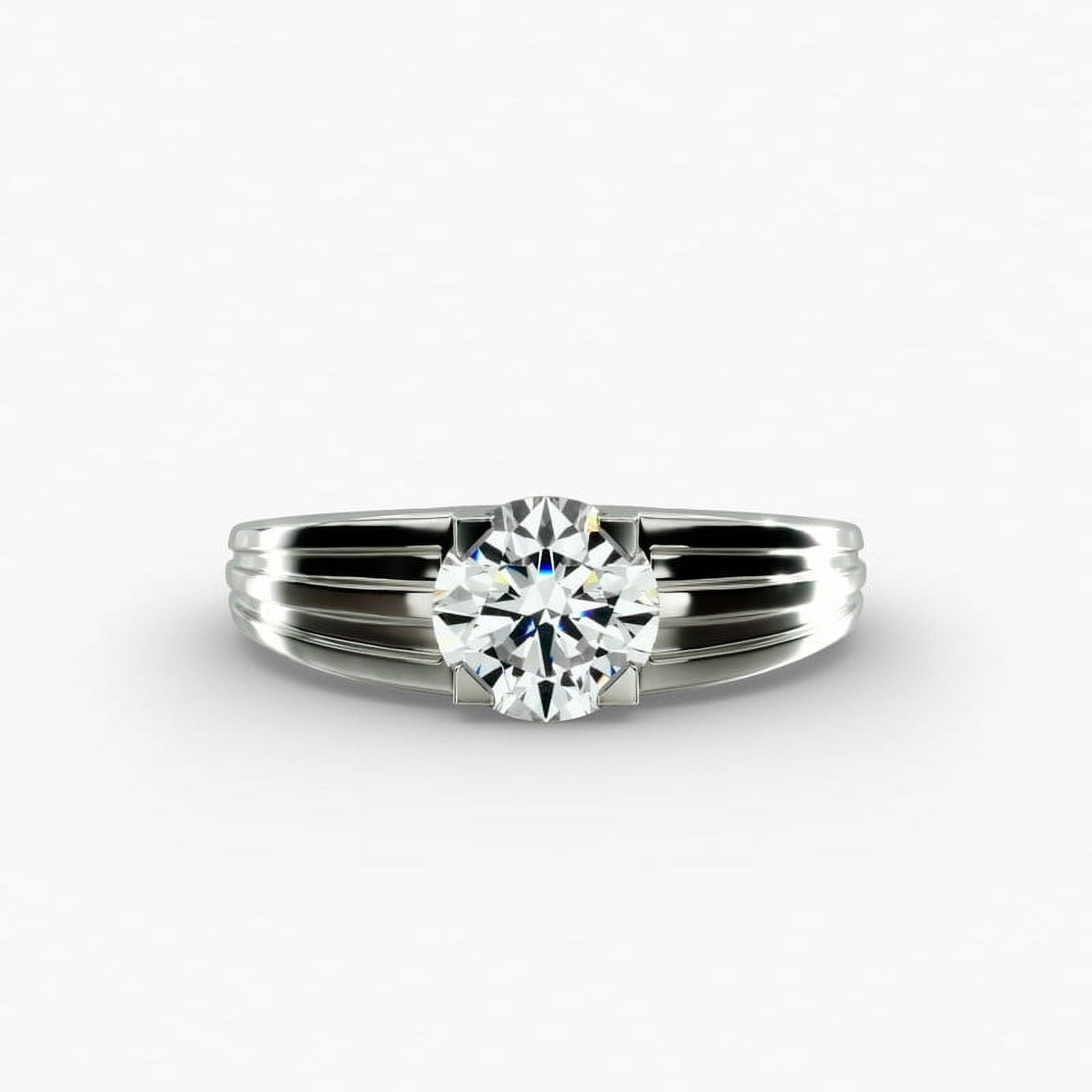 Best Jewelry Stamped 14k Wedding Ring - Round Cut 1.5 Ct Moissanite ...