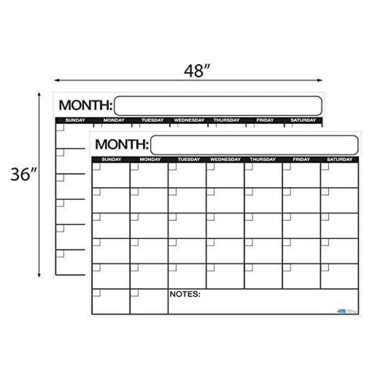 Best Jumbo Laminated Dry or Wet Erase Wall Calendar 36 x inches. Large ...