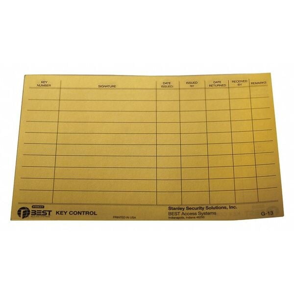 Best Key Authorization Card,Paper,For Keys G13 - Walmart.com