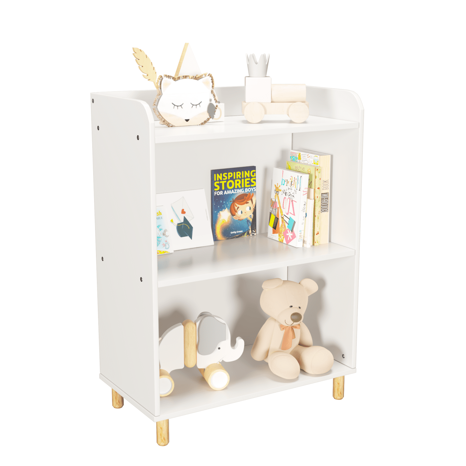 Best Kids 3-Tier Bookcase, Children's Book Display, Bookshelf Toy ...