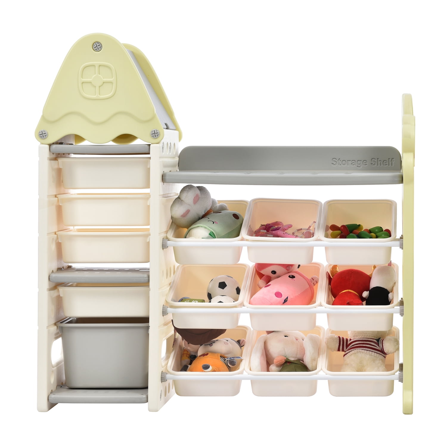 Best Kids Toy Storage Organizer with 14 Bins, Multi-functional Nursery ...