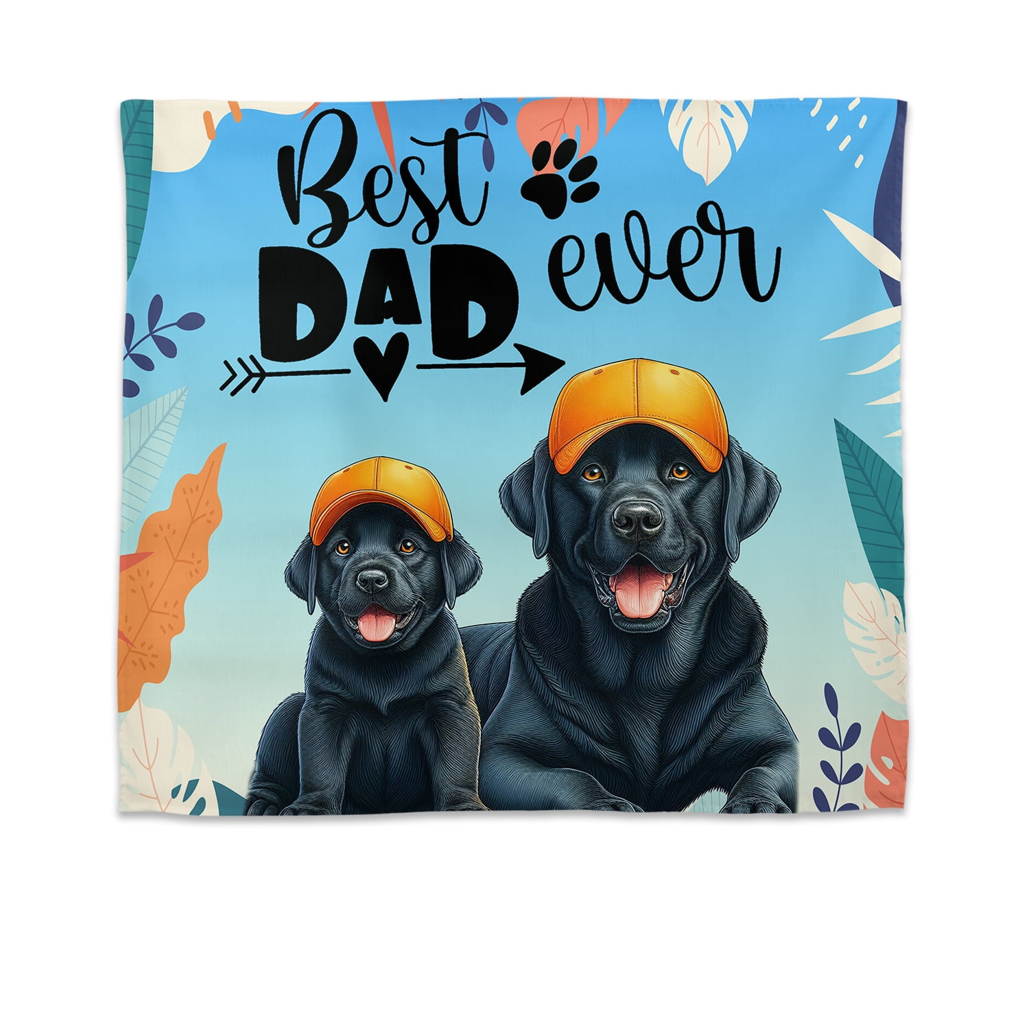Best Labrador Retriever Dad Ever Happy Father's Day Tapestry Lab Dog ...