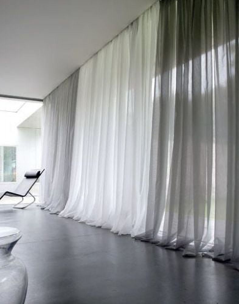 "120"" Solid Pure White Sheer Voile Window Curtain for Light Filtering ...