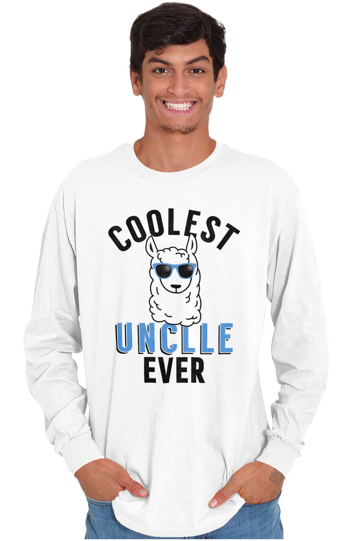 Best Llama Uncle Fathers Day Birthday Men's Long Sleeve Tee T Shirt ...