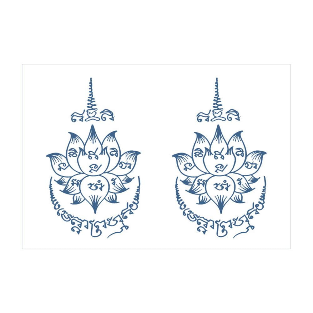 Best-Lucky Golden Lotus (E) $ Thai Tattoo Talisman Juice Tattoo Sticker ...