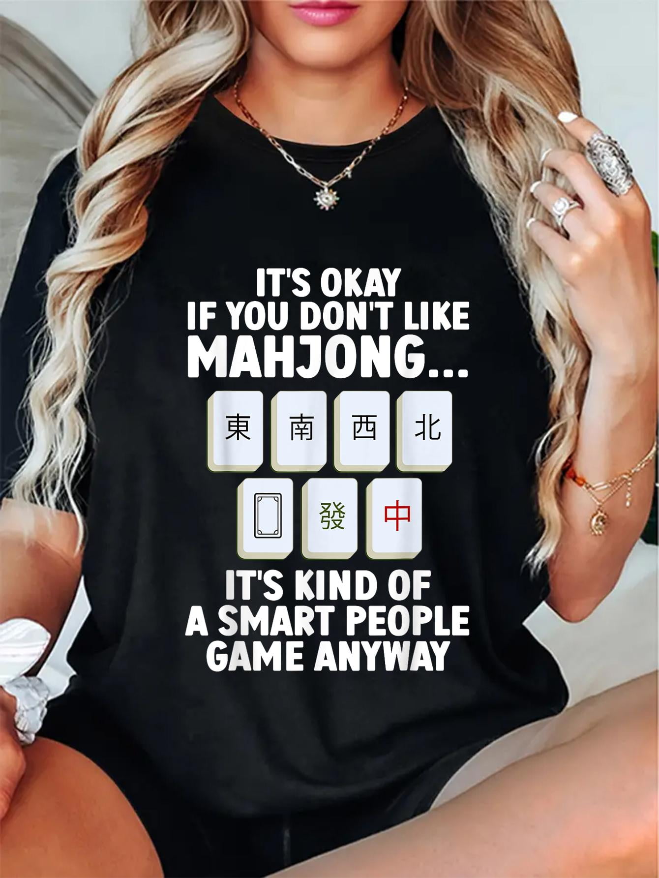 Best Mahjong Design For Men Women Tile Game Mahjong Player T-Shirt ...
