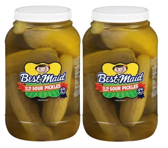 Best Maid Sour Whole Pickles, 2 gallons, Kosher Certified, (2) 128 oz, 12-16 pieces - Walmart.com