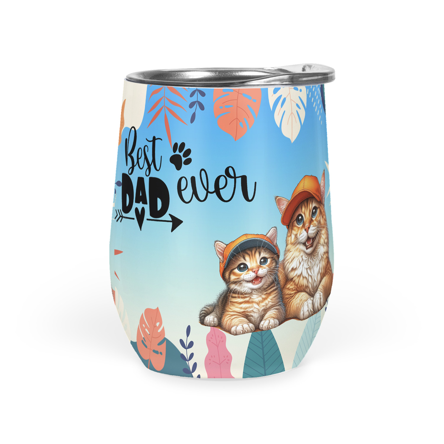 Best Manx Dad Ever Happy Father's Day 12oz Stainless Steel Wine Tumbler ...