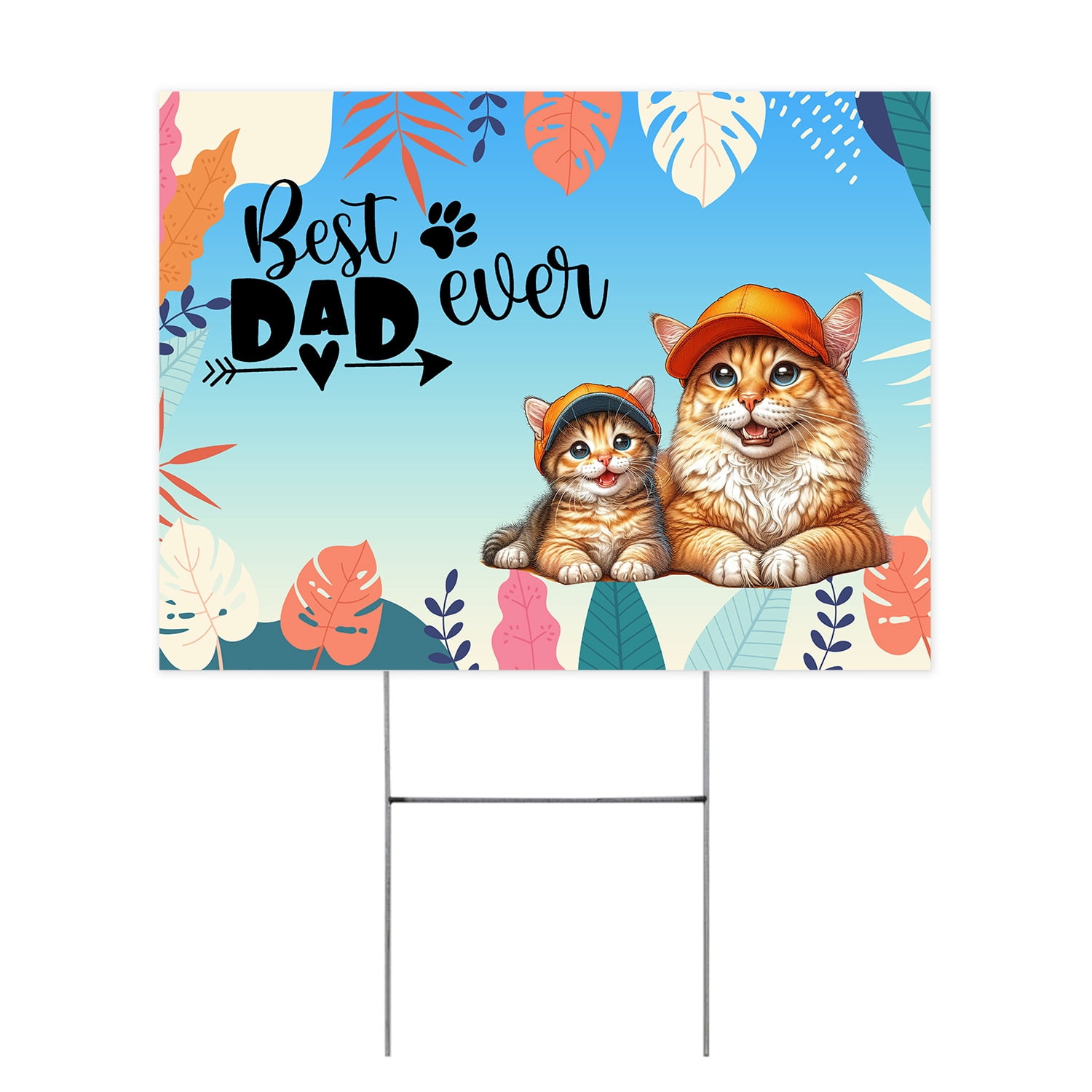 Best Manx Dad Ever Happy Father's Day Yard Sign Cat Lover Kitten Owner ...