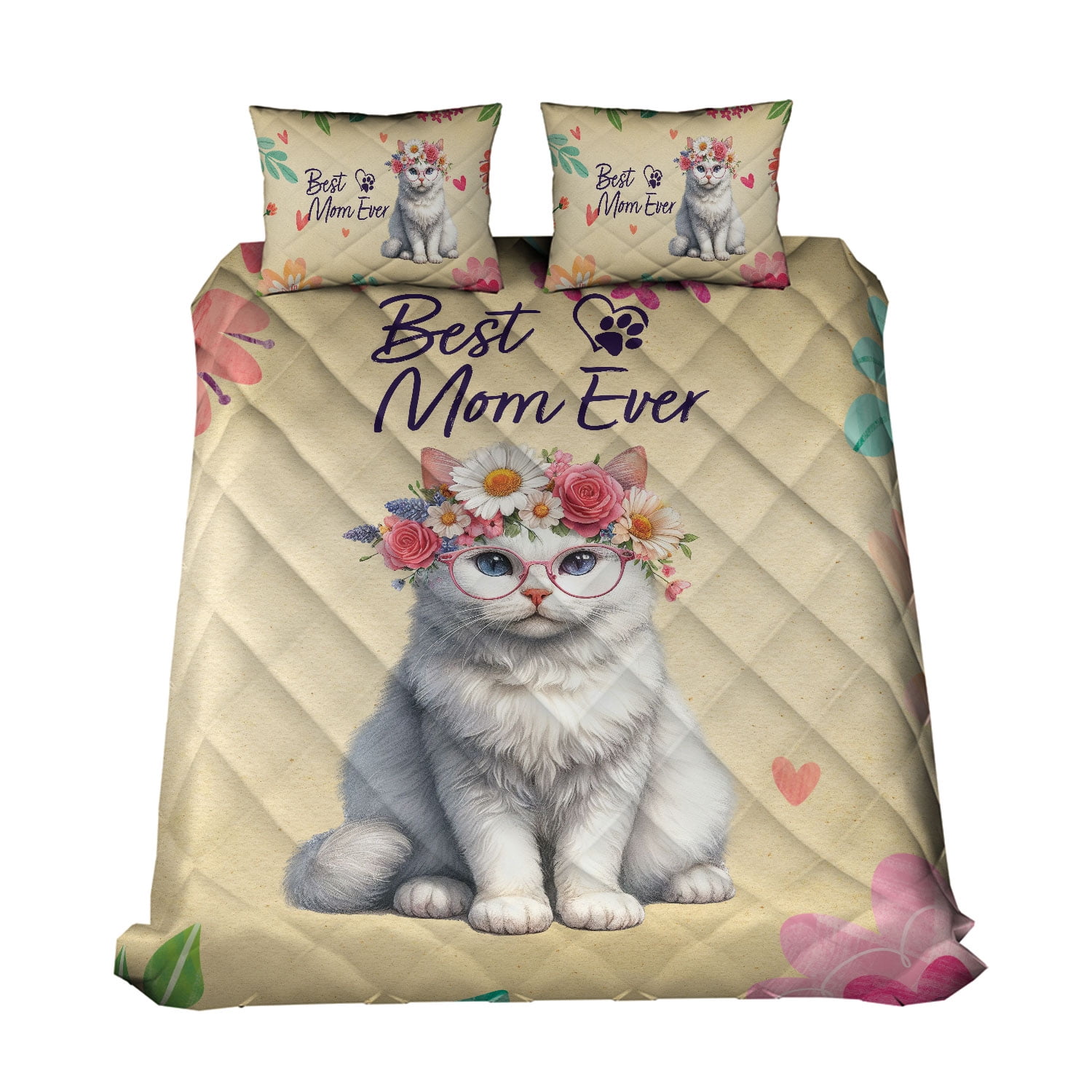 Best Manx Mom Ever Happy Mother's Day Quilt Bedding Set Cat Lover ...