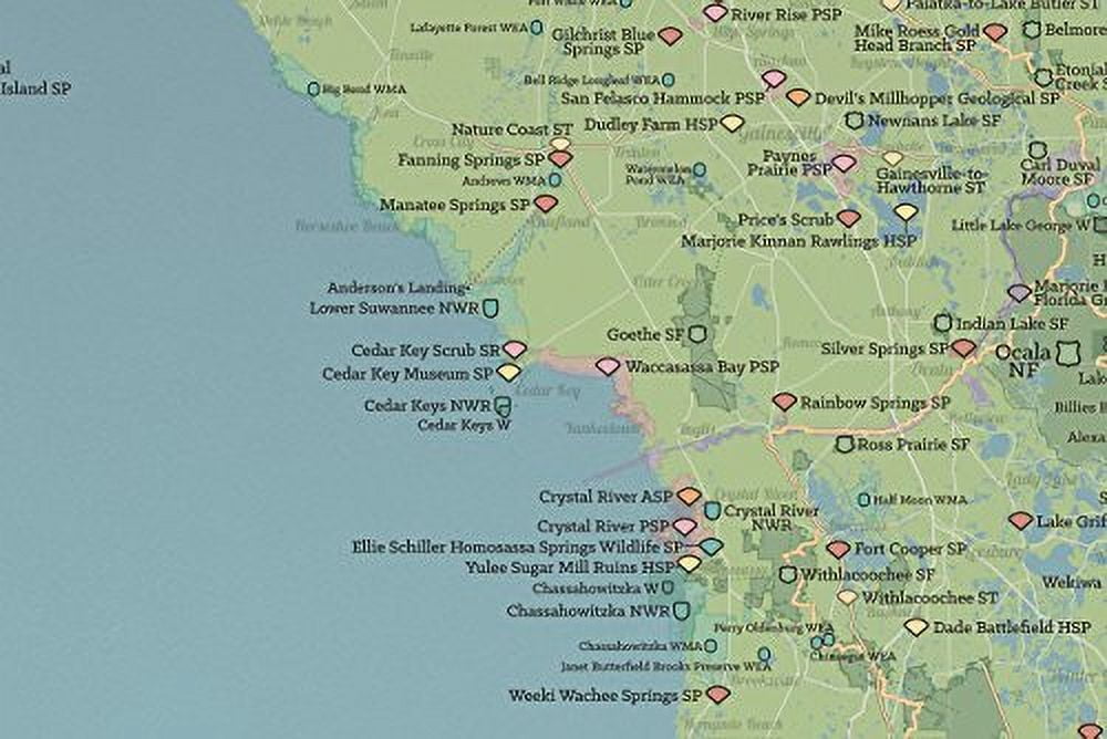 Best Maps Ever Florida State Parks & Federal Lands 24x36 Poster ...