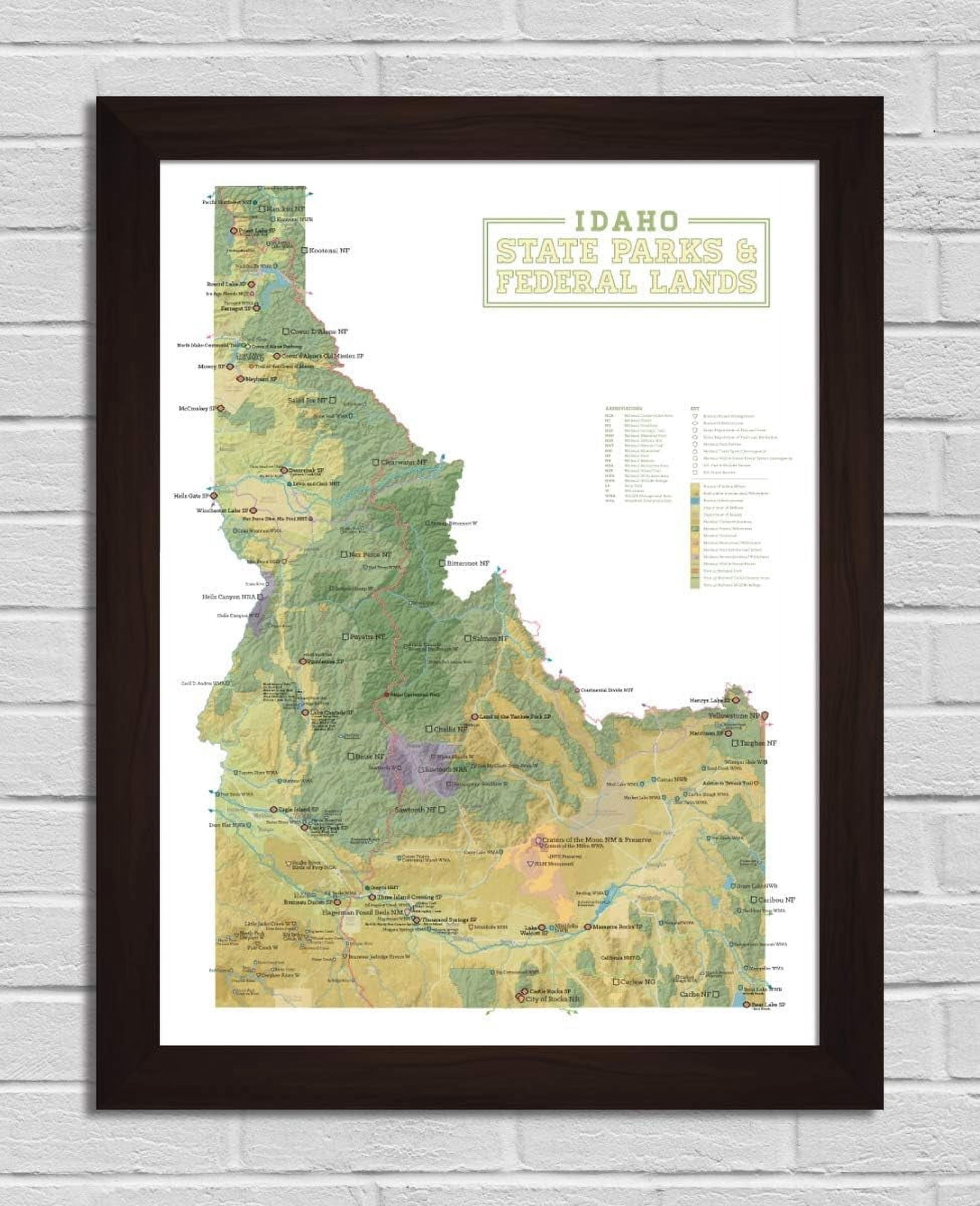 Best Maps Ever Idaho State Parks & Federal Lands 18x24 Poster (Sage ...