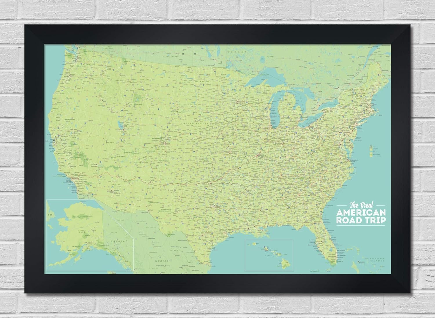 Best Maps Ever USA Road Trip & Travel Highway Tracing Poster - 24x36 ...