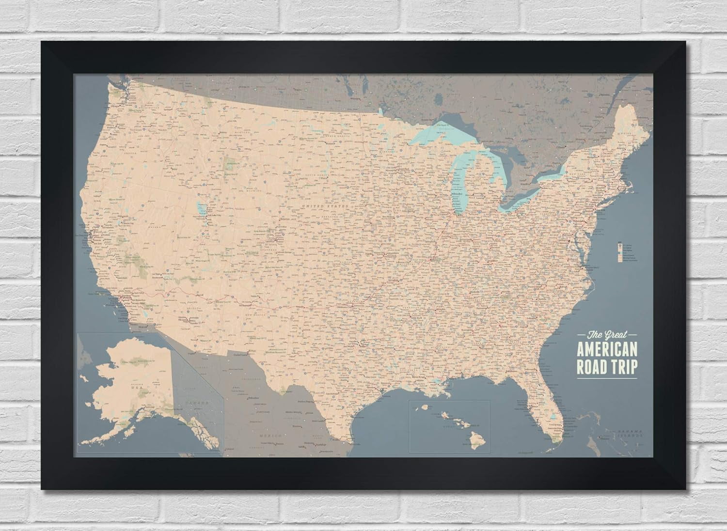 Best Maps Ever USA Road Trip & Travel Highway Tracing Poster - 24x36 ...