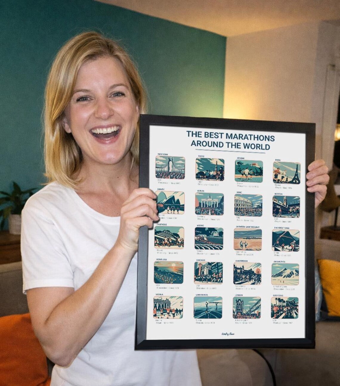 Best Marathons Around The World Poster, Running Wall Art, Unframed ...